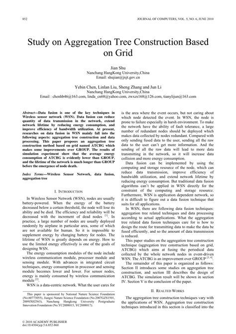 Pdf Study On Aggregation Tree Construction Based On Grid