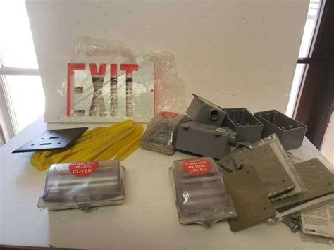 Assorted Electrical Covers And Exit Sign Trice Auctions