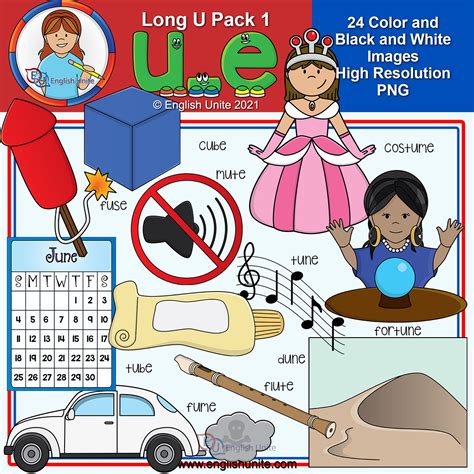 Clip Art Long U Vowel Pack 1 U E Made By Teachers