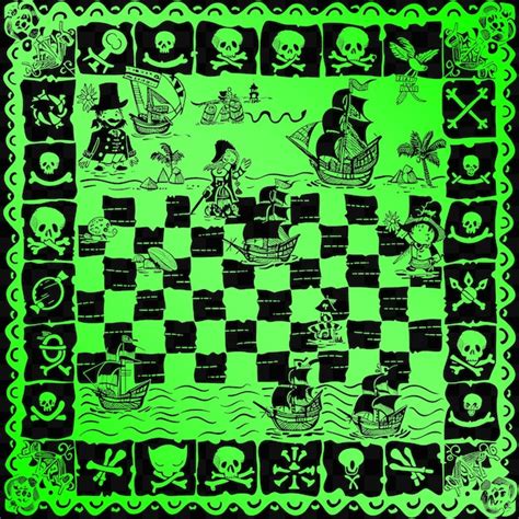 Premium Psd Cnc Board Game Ink Art With Pirate And Treasure Motifs Small Pi Outline Die Cut