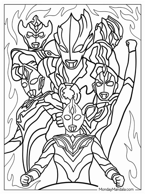 Ultraman Arc Blazar Decker Regulos Trigger Ribut And Fuma Coloring Page Pdf