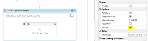 work on excel file without excel application scope help uipath