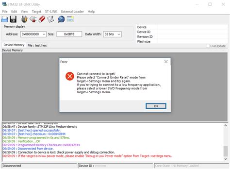 STM F C T Lỗi không nạp được code