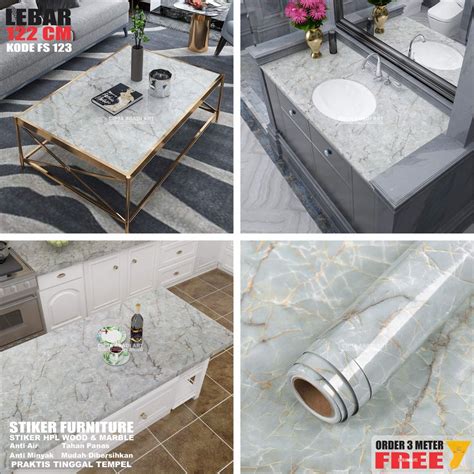 Jual Wallpaper Stiker Lemari Sticker Meja Kayu Kitchen Set Dinding Dapur Putih Gloss Glossy Dan