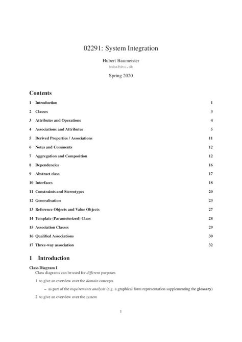 Pdf 02291 System Integration · Modelling With Class Diagrams Is