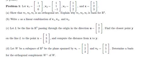 Solved 1 Problem 5 Let V1 V2 V3 And X 2 3 A Show Chegg Com