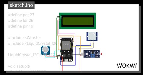 lcd sensor ldr pir e pot wokwi esp32 stm32 arduino simulator
