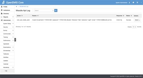 Moodle API User Creation OpenEMIS Support