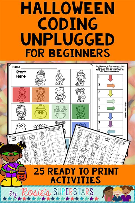 halloween coding activities for beginners printable and digital