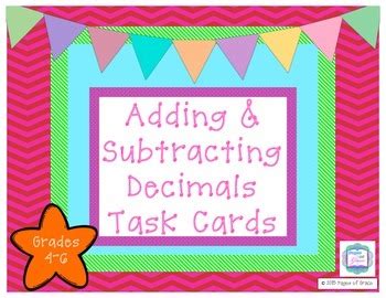 Decimal Addition Subtraction Task Cards By Elementary Toolbox TPT