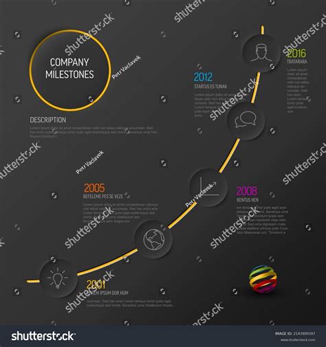 Infographic Progress Timeline Template Relief Circle Stock Vector
