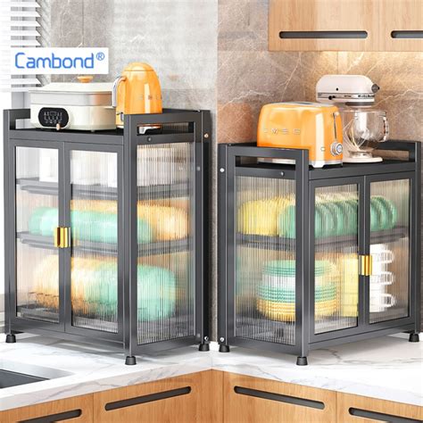 Cambond ตะแกรงตากจาน 3 4 ชั้น ชั้นวางของที่ใช้ในครัว ไม่ต้องการการติดตั้ง Dish Rack With Drainer