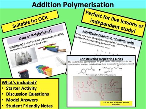 As Chemistry Addition Polymerisation Teaching Resources