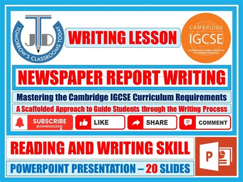 Newspaper Report Writing Cambridge Igcse Teaching Resources