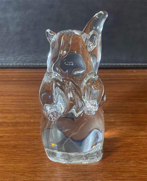 Stylized Crystal Squirrel Sculpture By Daum France For Sale At 1stdibs