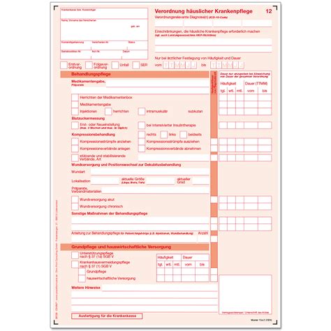 Verordnung Häuslicher Krankenpflege Muster 12