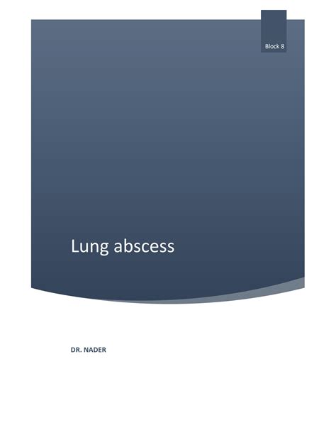 Solution Lung Abscess Studypool
