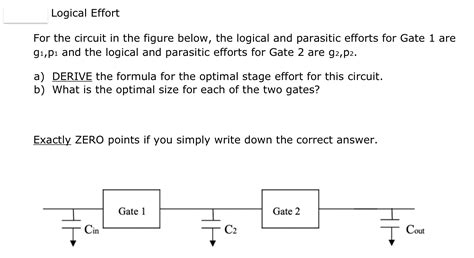 Solved Logical Effort For The Circuit In The Figure Below