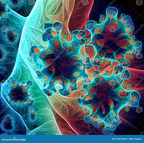 Germs Microorganism Cells Under Microscope Viruses Bacteria And