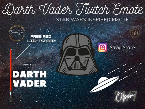 Darth Vadar Twitch Emote Free Lightsaber Star Wars Theme Etsy Uk
