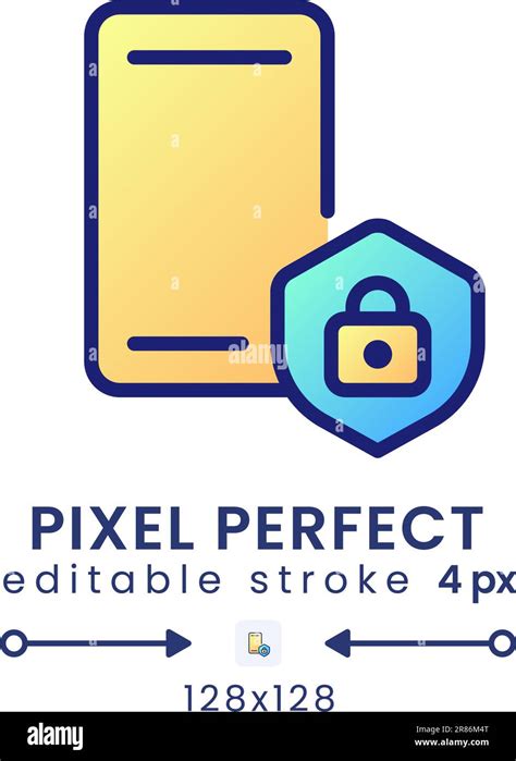 Mobile Device Security Gradient Fill Desktop Icon Stock Vector Image