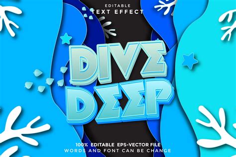 Dive Deep Editable Text Effect Graphic By Aanpicture1212 · Creative Fabrica