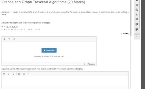 Solved Graphs And Graph Traversal Algorithms Marks A Chegg