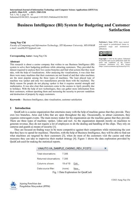 Pdf Business Intelligence Bi System For Budgeting And Customer Satisfaction