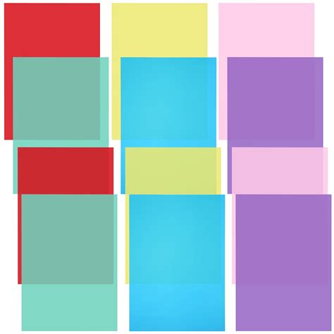 12 Pcs Color Films Filter Sheet Colour Correction Colour Filter Color
