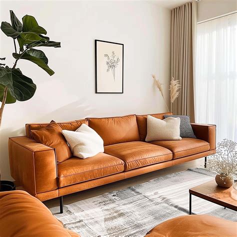 Cognac And Black Living Room