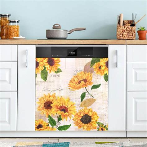Coolnut Yellow Sunflower1 Dishwasher Magnet Cover For The Front Door