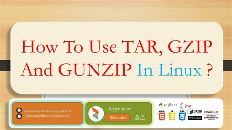 How To Use TAR, GZIP And GUNZIP In Linux ? #linux - YouTube