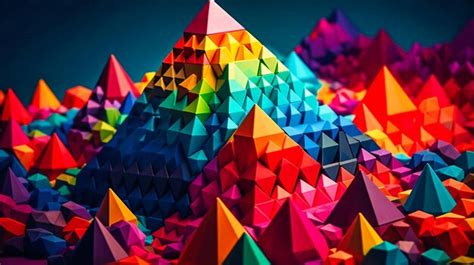 Premium Ai Image Colored Triangular Shapes On Top Of Each Other