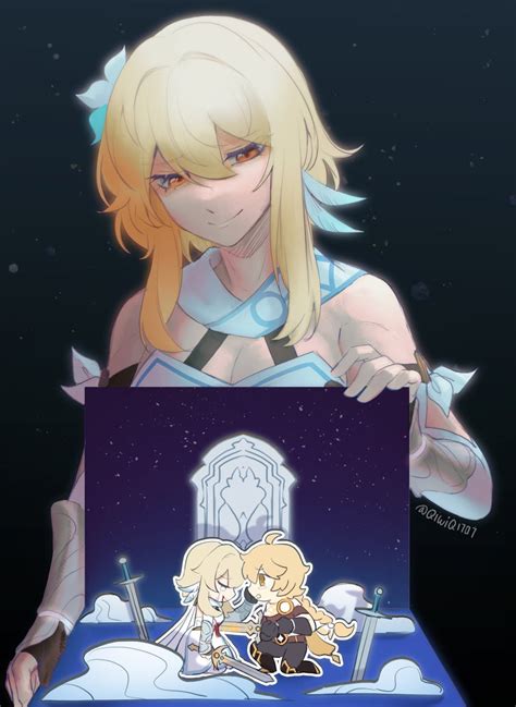 Lumine And Aether Genshin Impact Drawn By Qiwiq Danbooru