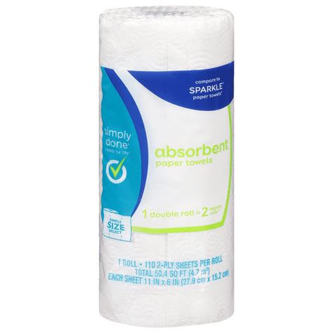 Simply Done Paper Towels Absorbent Simple Size Select 2 Ply Hy Vee Aisles Online Grocery