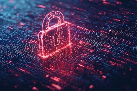 A Digital Padlock Over A Stream Of Binary Code Representing The Secure