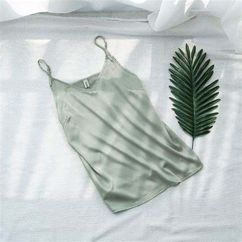 Light Green Satin Tank Tops Satin Clothing Satin Paris