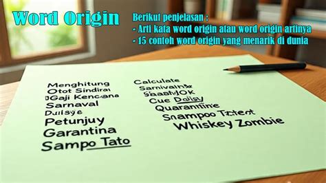 Arti Kata Word Origin Atau Word Origin Artinya Dan 15 Contoh Word