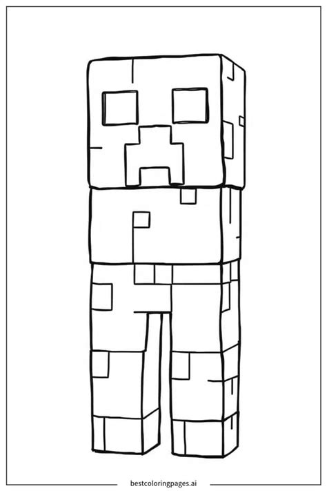 Minecraft Creeper Coloring Page Coloring Page Free Printable