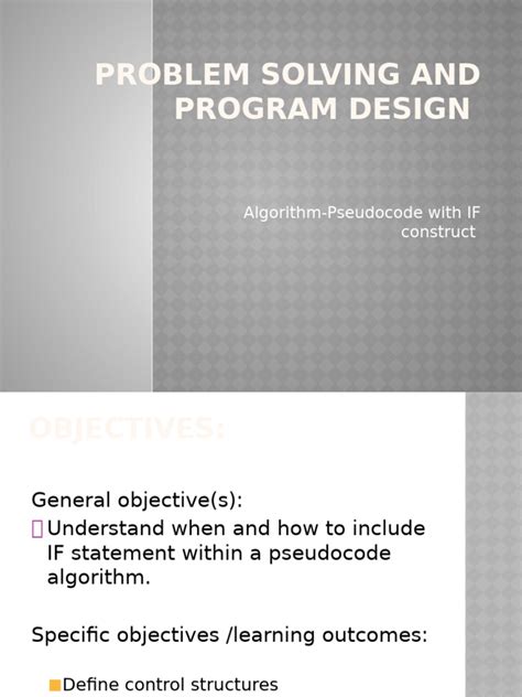 Lesson 4 Ps And Pd Algorithm If Construct Pdf Computing Applied