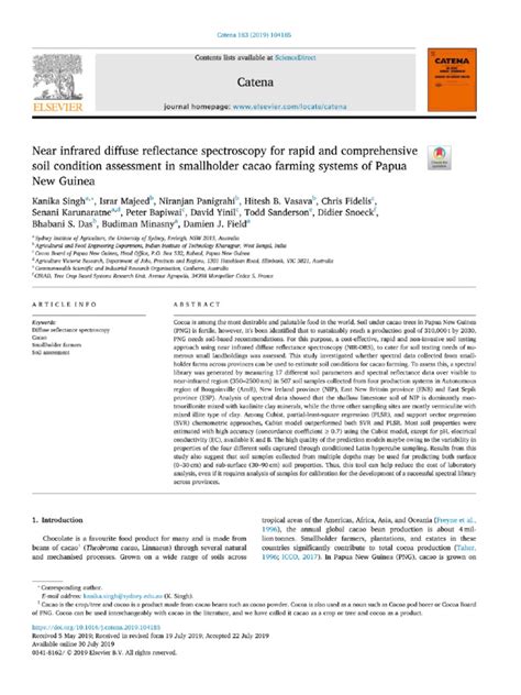 Near Infrared Diffuse Reflectance Spectroscopy For Rapid And