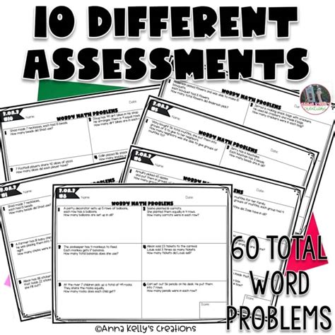3rd Grade Multiply And Divide Word Problem Solving Progress Monitoring Assessments
