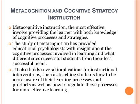 Metacognition Pptx Educational Assessment Education