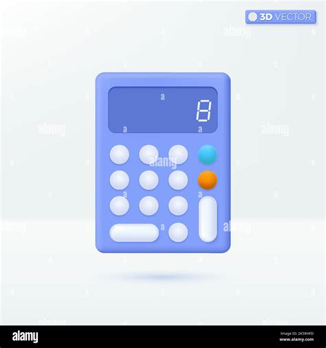 Calculator Icon Symbols Accounting Finance Analytics Budget Math Device Concept 3d Vector