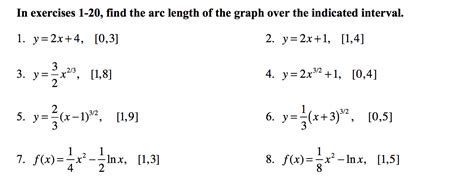 Solved In Exercises Find The Arc Length Of The Graph Chegg