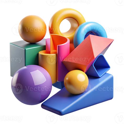 Impressive Classic Colorful 3d Geometric Shapes Abstract Background Exclusive 56668240 Png