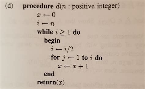 Solved Finding Procedure Ain Positive Integer N While I 1