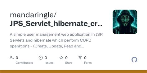 Github Mandaringle Jps Servlet Hibernate Crud Example A Simple User Management Web