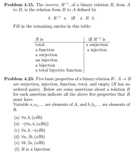 Solved Problem 415 The Inverse R1 Of A Binary Relation R