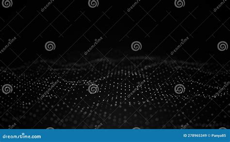 Abstract Flowing Smooth Surface Fractal Waves Background Grid Mesh Of